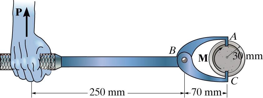 P 250 mm 70 mm A B M C 30 mm
