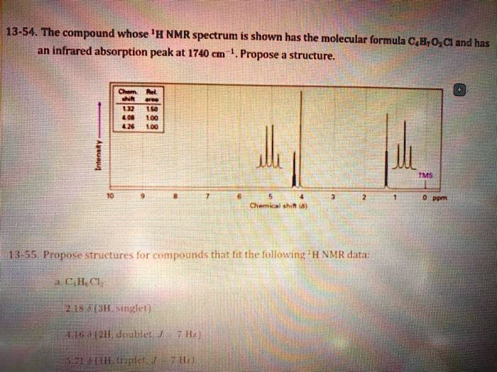 SOLVED: H3H5ANTNe compound whose 'H NMR spectrum is shown has the molecular formula C6H12O2 and ...