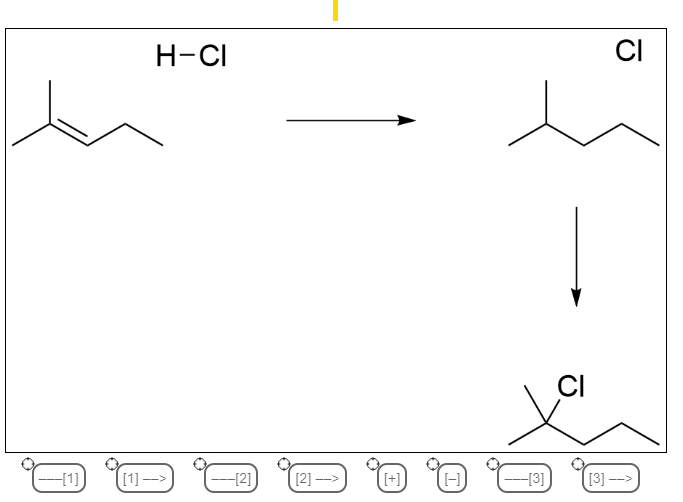 use the markers to show the mechanism arrows for the hydrochlorination ...