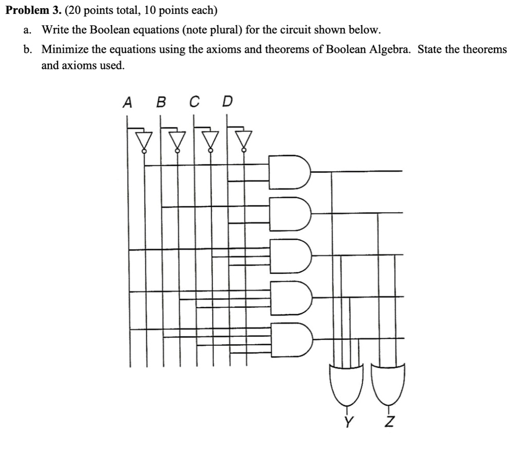 Problem 3 20 Points Total 10 Points Each A Write The Boolean 8457
