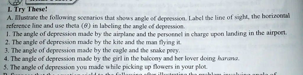 SOLVED: I Try These! A. Illustrate the following scenarios that show ...