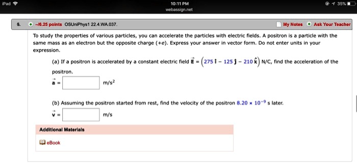 SOLVED: A anon lnnt [6.25 polnty OSUnpnys 4 WA037 My Notes Ask Your ...