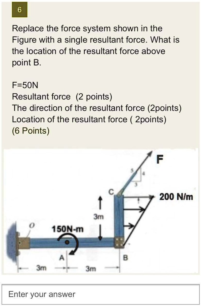 SOLVED: Replace the force system shown in the Figure with a single resultant force What is the ...