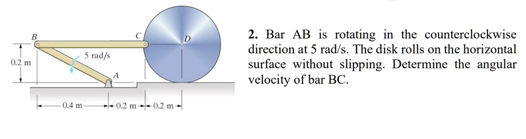 Please solve the dynamics question below 2. Bar AB is rotating in the counterclockwise direction ...