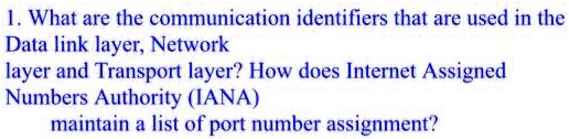 1. What are the communication identifiers that are used in the Data ...