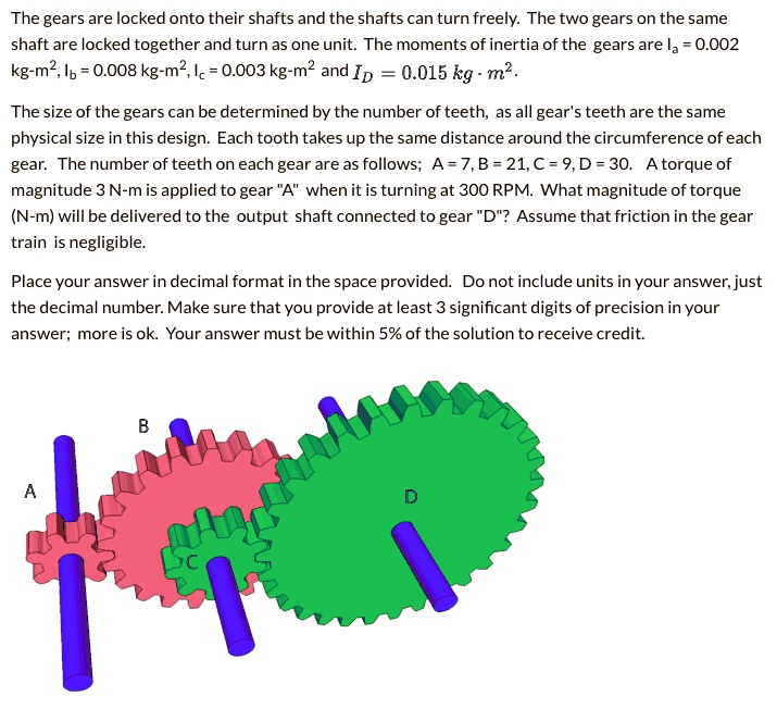 SOLVED: The gears are locked onto their shafts and the shafts can turn ...