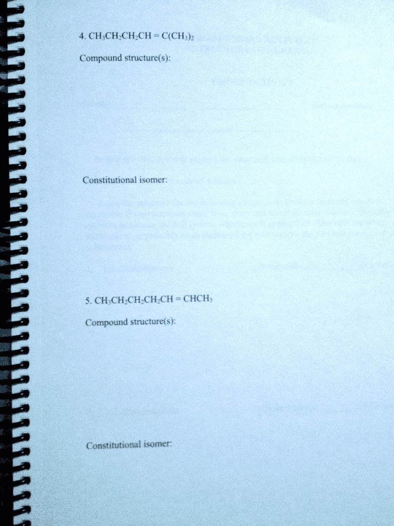 SOLVED: ' CH3CH2CH2CH = C(CH3)2 Compound structure(s): Constitutional ...