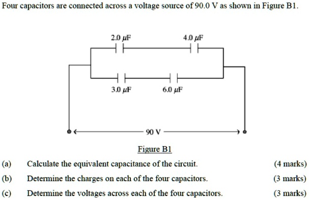 Four Capacitors Are Connected Across Voltage Source Of 900 V As Shown In Figure Bl 20 Mf 40 Pf