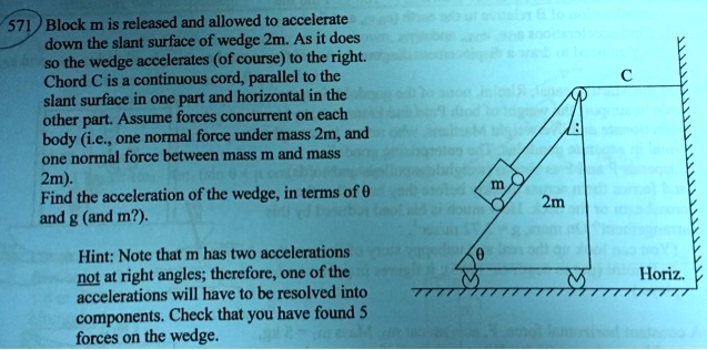 571 Block m is released and allowed to accelerate down the slant ...
