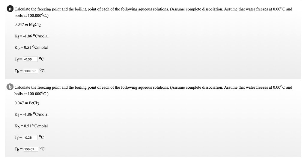 Calculate the freezing point and the boiling point of… - SolvedLib