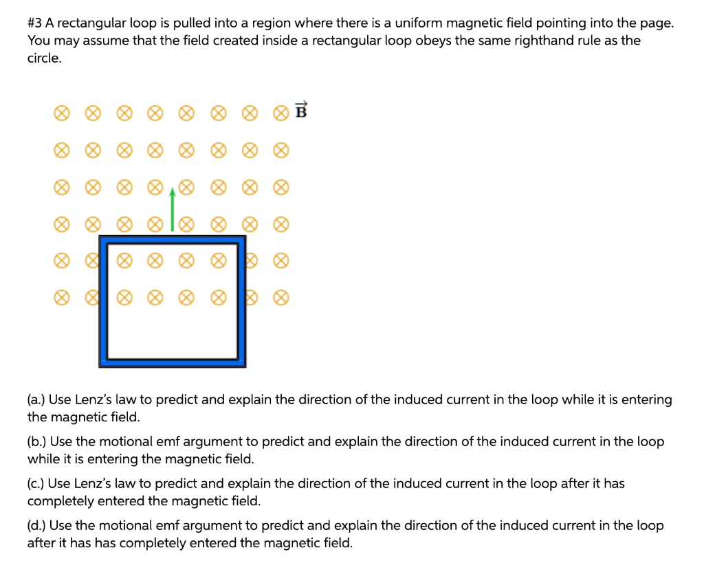 Solved 3 A Rectangular Loop Is Pulled Into A Region Where There Is A