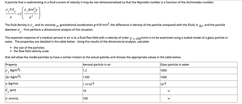 a particle that is sedimenting in a fluid current of velocity u may be ...
