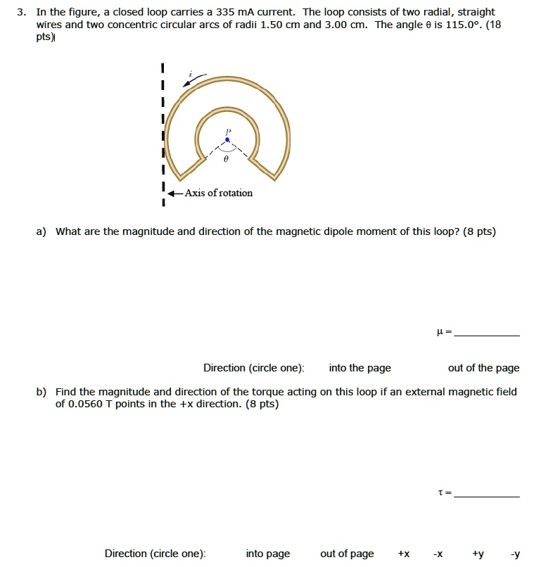 SOLVED: In the figure closed loop carries 335 mA curent: The loop consists of two radial ...