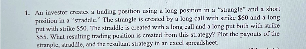 SOLVED: An investor creates a trading position using a long position in ...