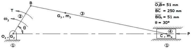the crank connecting rod mechanism of a single cylinder engine is given ...