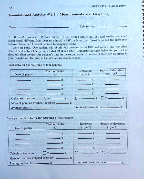 48 module 1 lab basics foundational activity 13 measurements and ...
