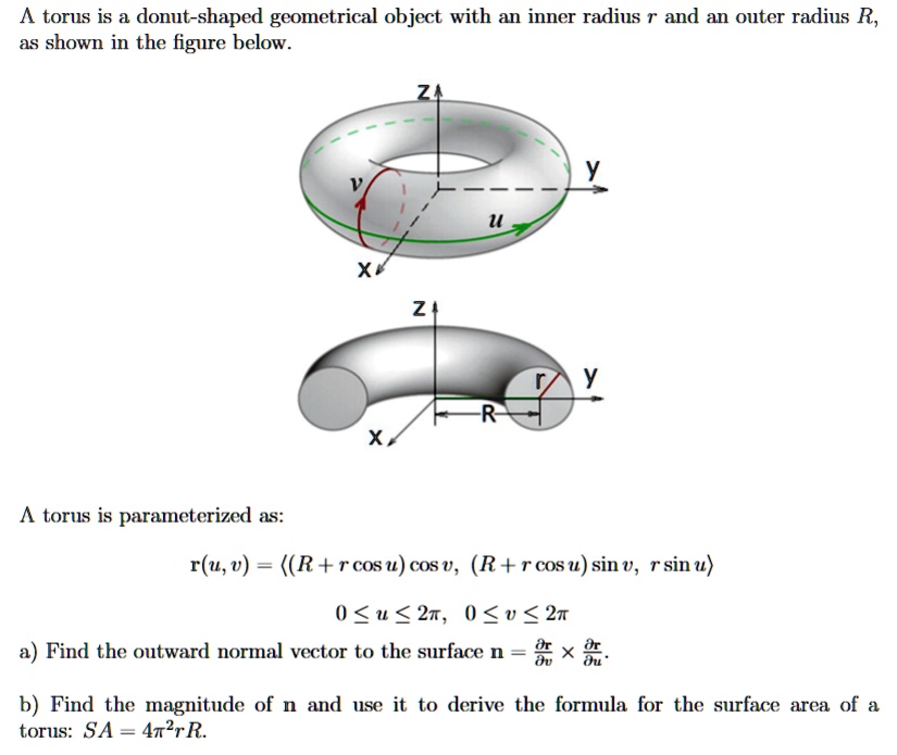 SOLVED: A torus is a donut-shaped geometrical object with an inner ...