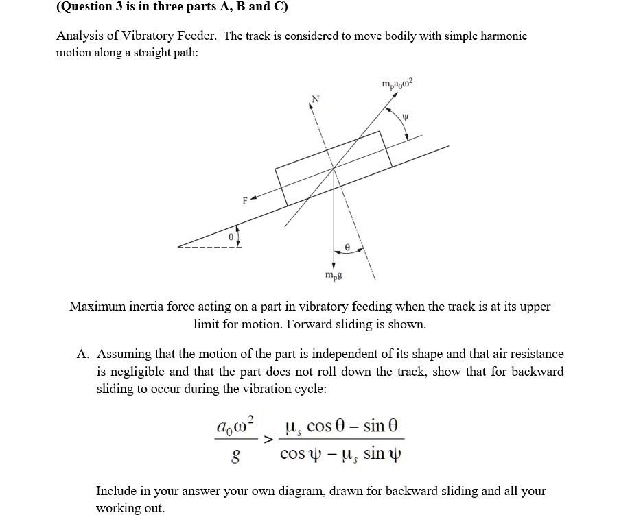 SOLVED: (Question 3 is in three parts A, B and C) Analysis of Vibratory ...
