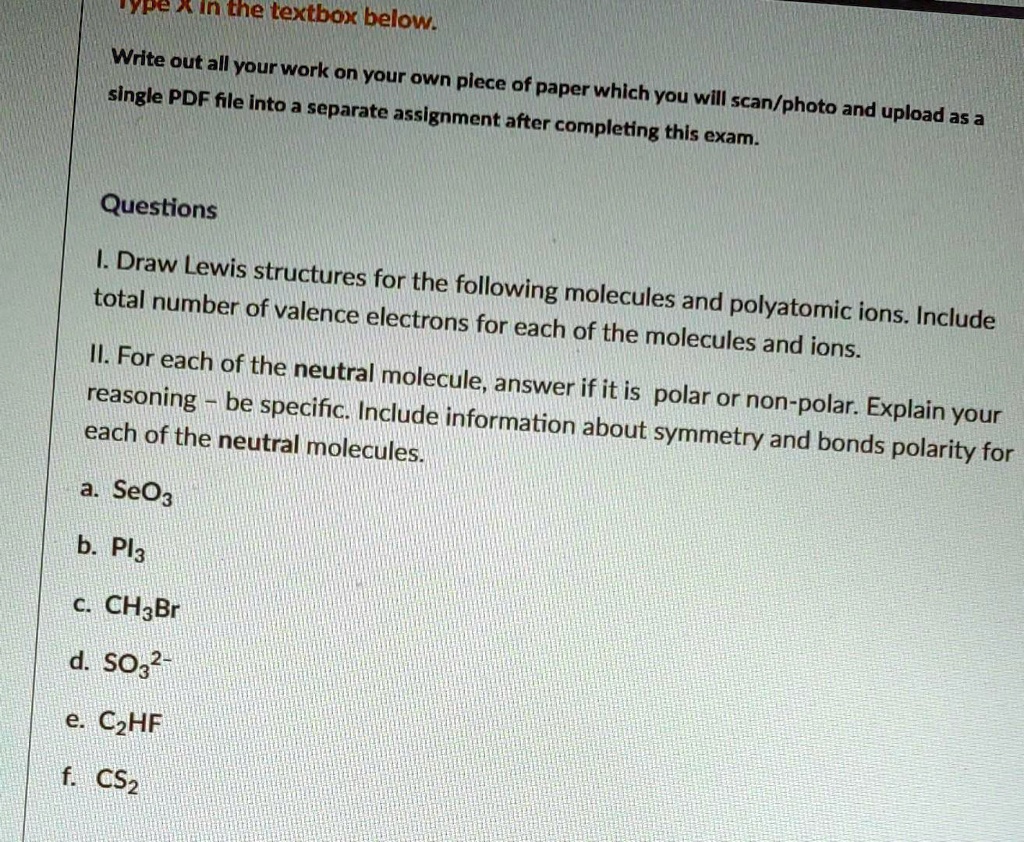 SOLVED: In thetextboxbelow single PDF file into a separate assignment after completing this exam ...