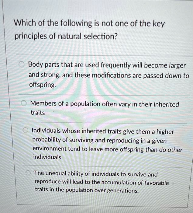 SOLVED: Which of the following is not one of the key principles of ...