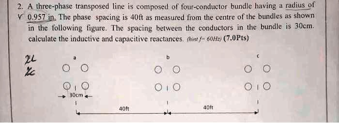 2. A three-phase transposed line is composed of four-conductor bundle ...
