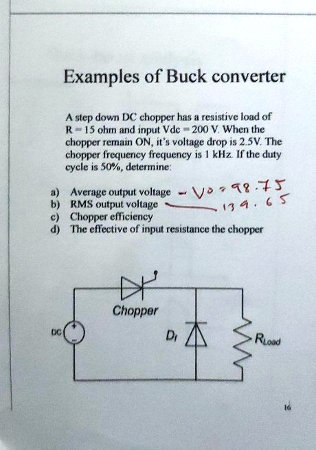 SOLVED: Examples of Buck converter A step-down DC chopper has a ...