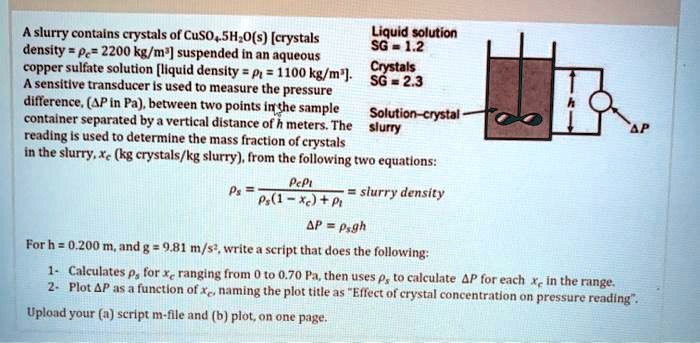 SOLVED: A slurry contains crystals of CuSO.5HO(s[crystals Liquid ...