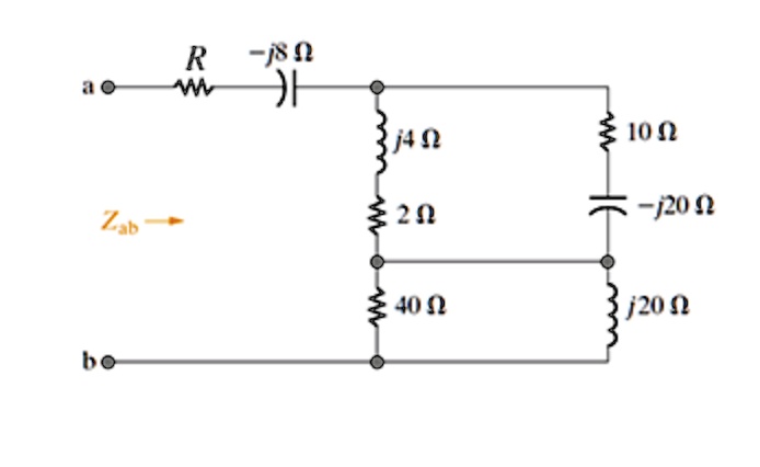 SOLVED: Find the impedance Zab in the circuit seen in figure (Figure 1 ...