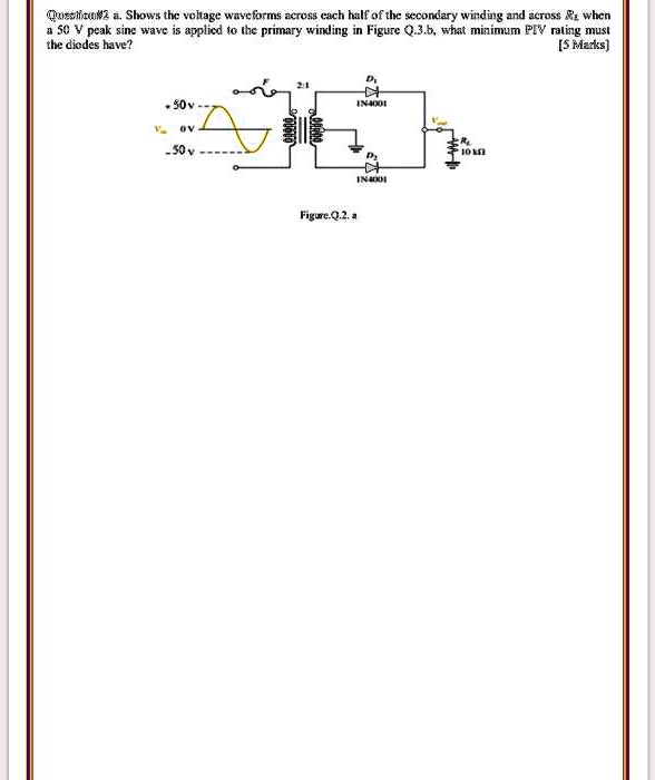SOLVED: a. Shows the voltage waveforms across each half of the secondary winding and across when ...