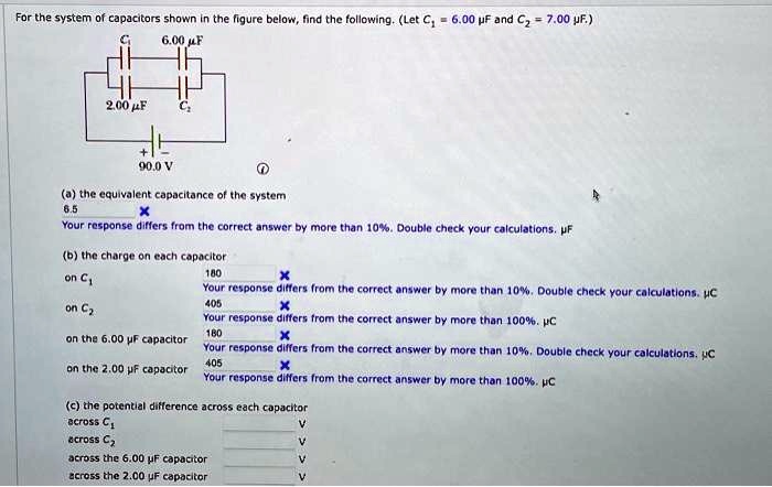 SOLVED: q10 For the system of capacitors shown in the figure below,find ...