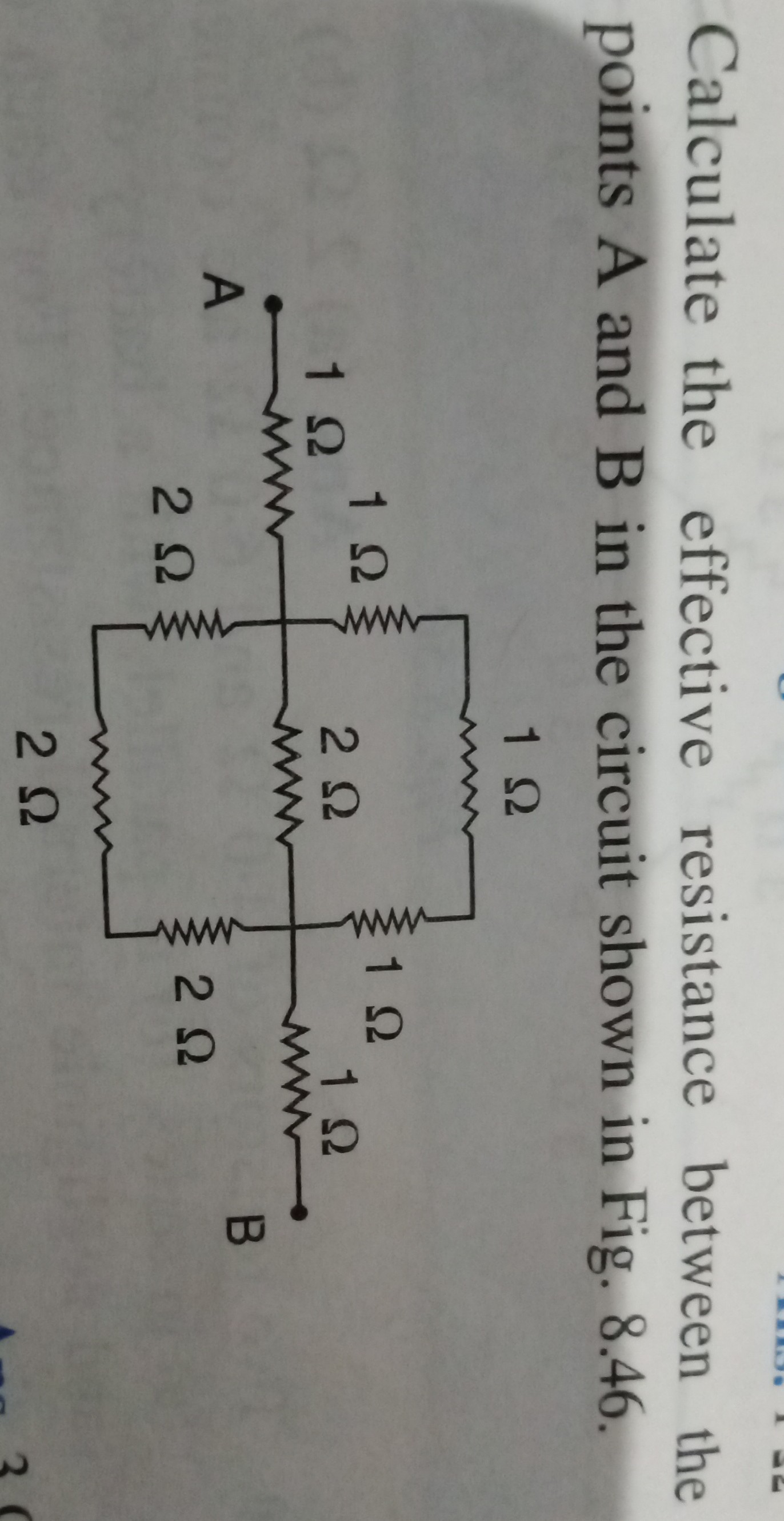 SOLVED: Calculate the effective resistance between the points A and B in the circuit shown in ...