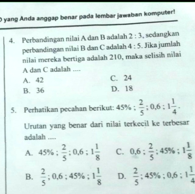 SOLVED: Kerjain soal no.4 makasih pada lembar jawaban komputerl ) yang ... SOLVED: Kerjain soal no.4 makasih pada lembar jawaban komputerl ) yang ...