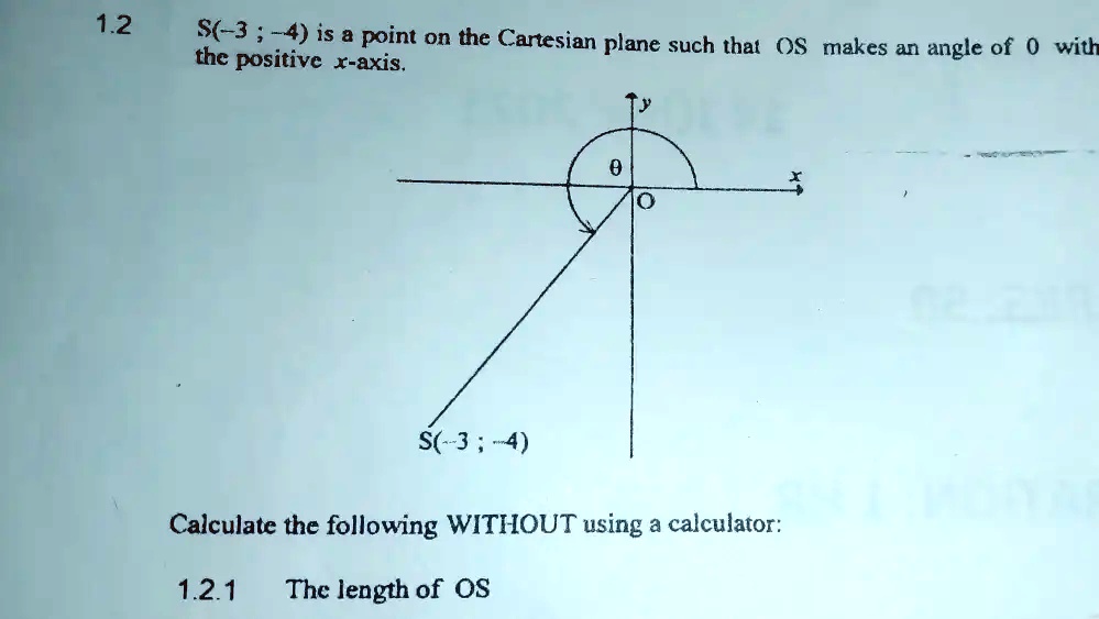 SOLVED: 1.2 Sc-3 ;-4 is point on the Cartesian plane such that OS thc ...