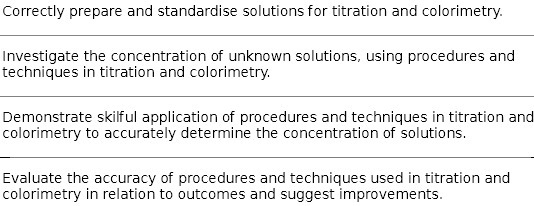 Correctly prepare and standardise solutions for titration and ...