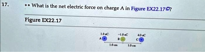 17. ⋯What is the net electric force on charge A in Figure EX22.17 ...