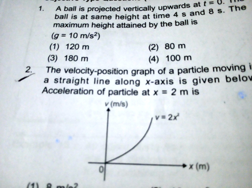 the velocity position graph of a particle moving in a straight line along x axis is given below ...