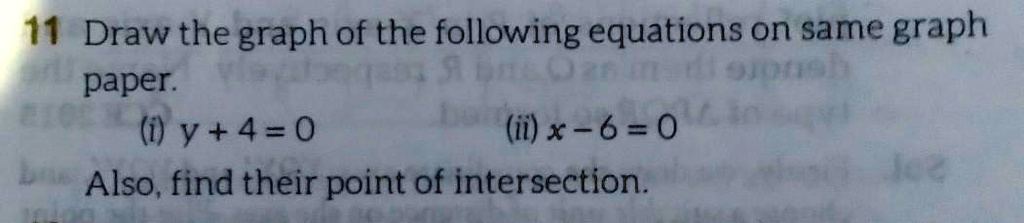 11 Draw the graph of the following equations on same graph paper. (i) y ...