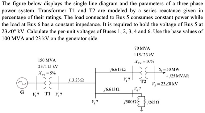 SOLVED: The figure below displays the single-line diagram and the parameters of a three-phase ...
