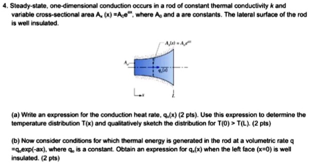 SOLVED: 4.Steady-state,one-dimensional conduction occurs in a rod of ... SOLVED: 4.Steady-state,one-dimensional conduction occurs in a rod of ...