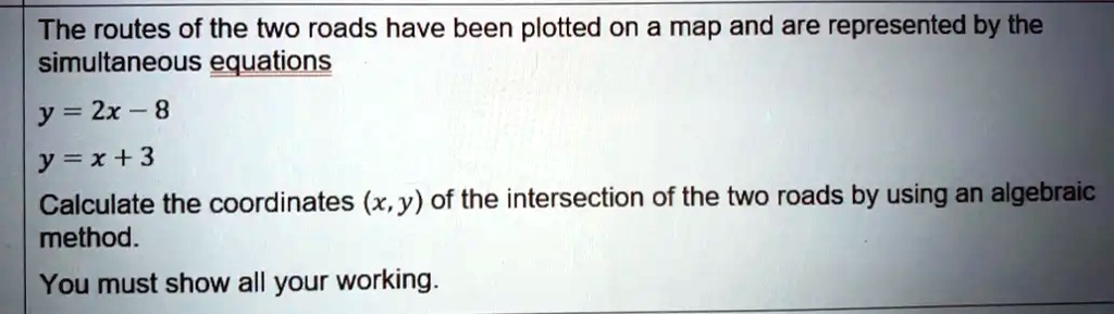 The routes of the two roads have been plotted on a map and are ...