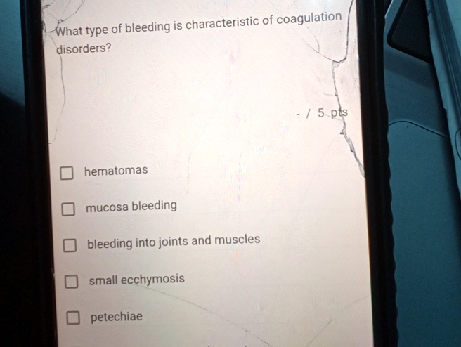 What type of bleeding is characteristic of coagulation disorders ...