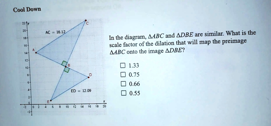 SOLVED: Cool Down AC 16.12 In the diagram, AABC and ADBE are similar ...