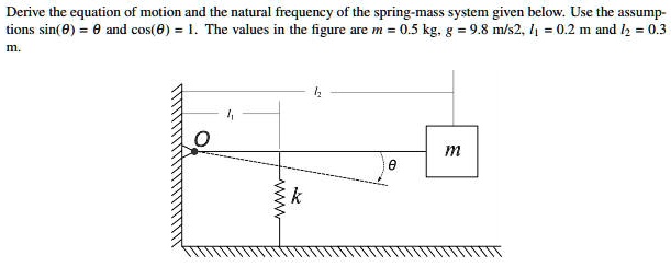 Derive the equation of motion and the natural frequency of...