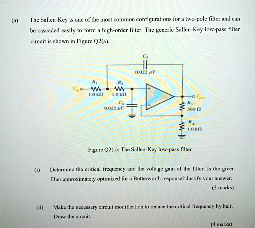 The Sallen-Key is one of the most common configurations for a two-pole ...