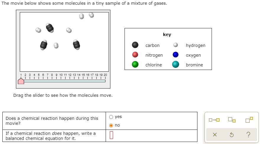the movie below shows some molecules in a tiny sample of mixture of ...