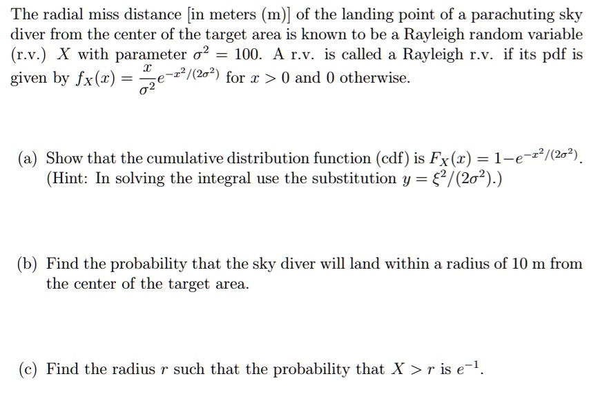 The radial miss distance [in meters (m)] of the landing point of a ...