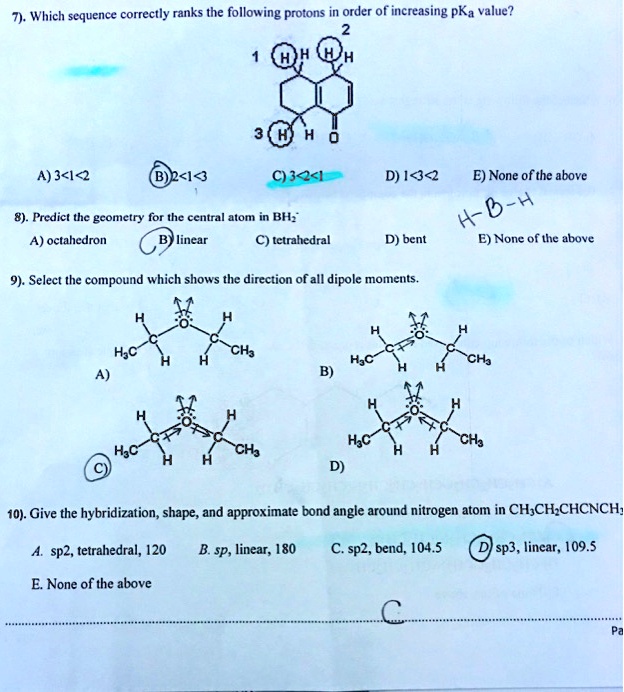 SOLVED: 7). Which sequence correctly ranks the following protons in ... SOLVED: 7). Which sequence correctly ranks the following protons in ...
