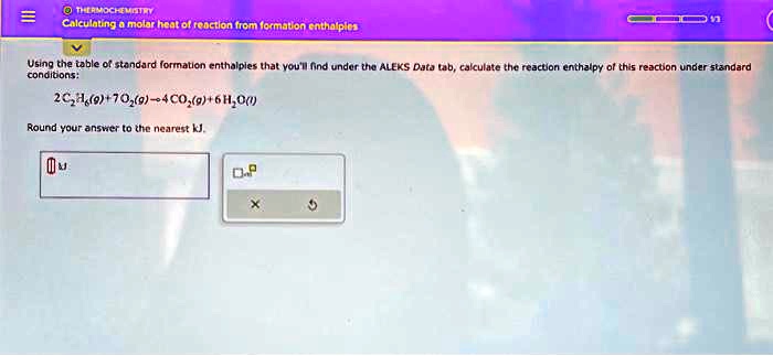 SOLVED: Calculating a molar heat of reaction from formation enthalpies Using the table of ...