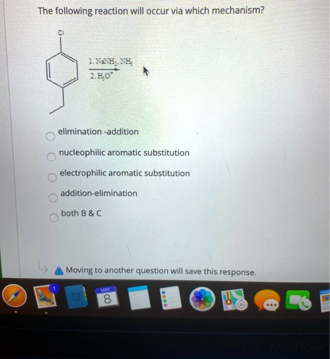 SOLVED: The following reaction will occur via which mechanism? 1v 160 elimination addition ...