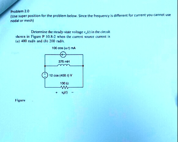 Solved Problem 2 0 Nodal Or Mesh Determine The Steady State Voltage